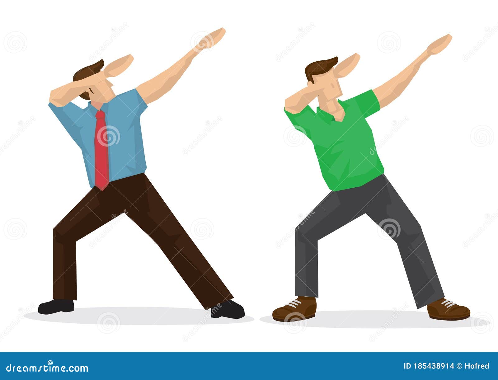 Illustration of Two Man Doing a Dab. Stock Vector - Illustration of ...