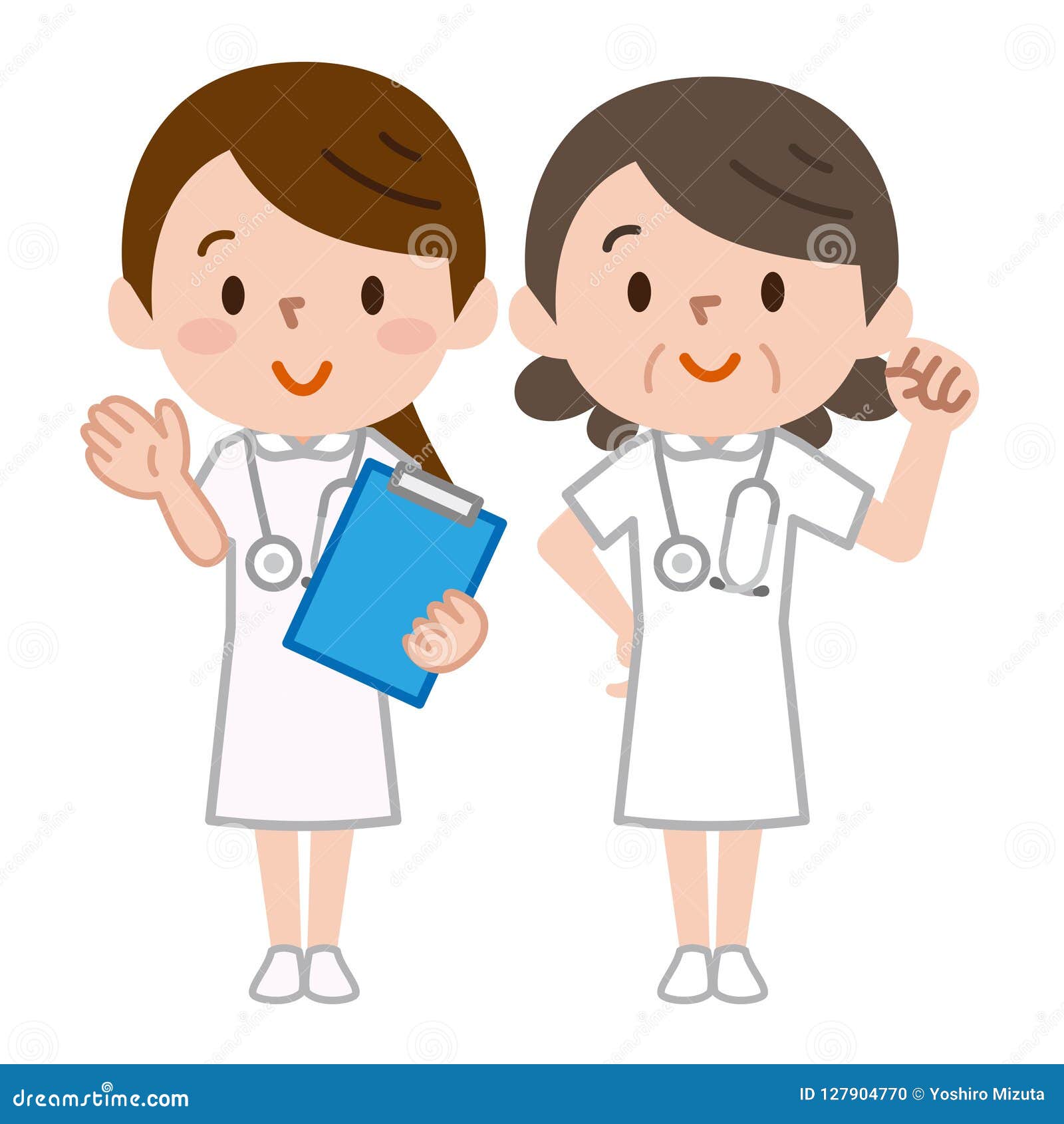 Illustration of two nurses stock vector. Illustration of white - 127904770