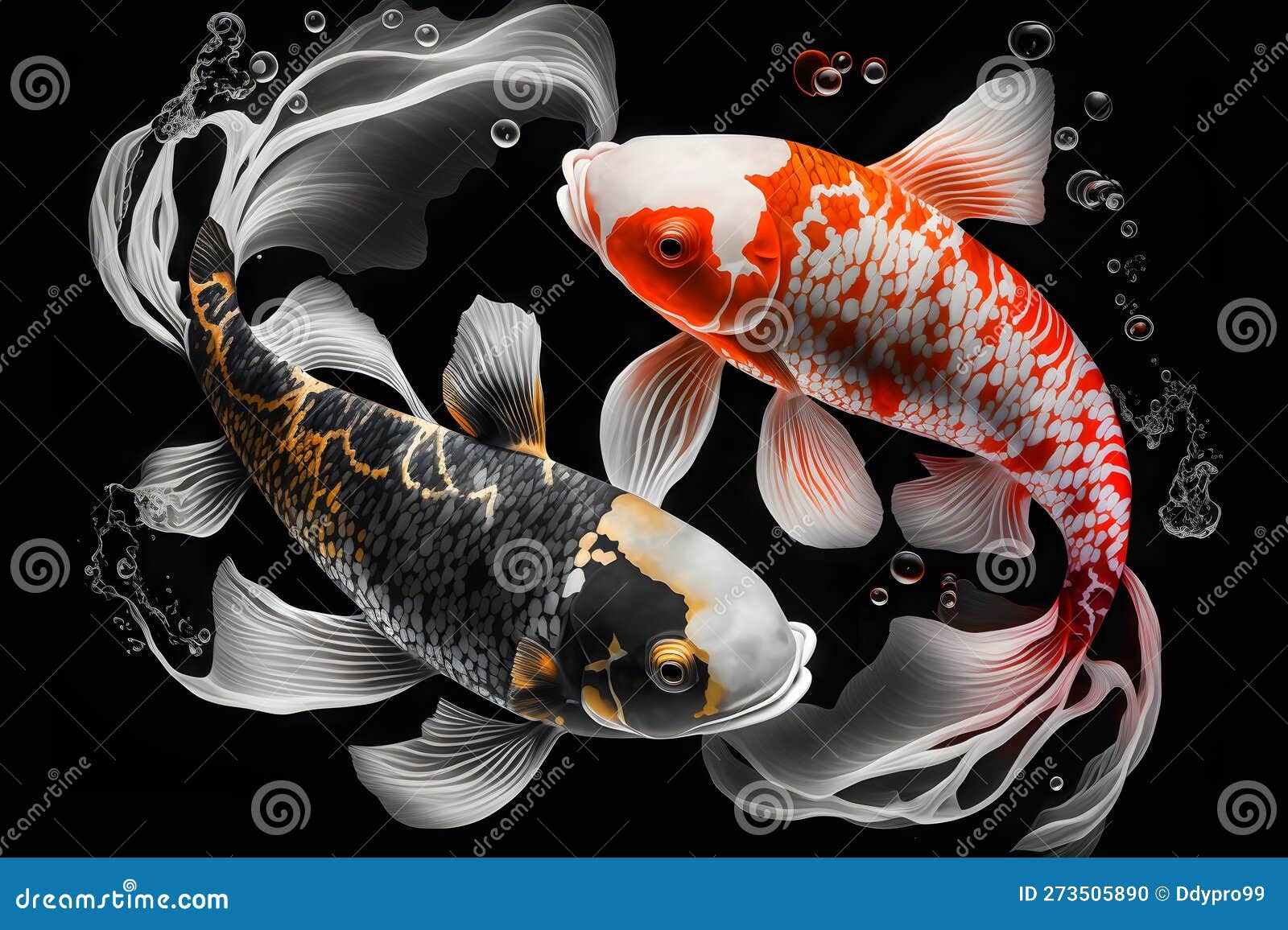 Illustration of Two Ornamental Fish, Created by Generative Ai ...