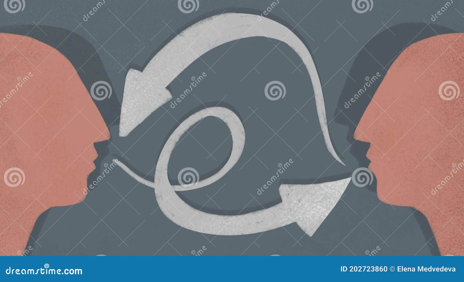 Illustration. Two People, and Communication between Them Stock ...