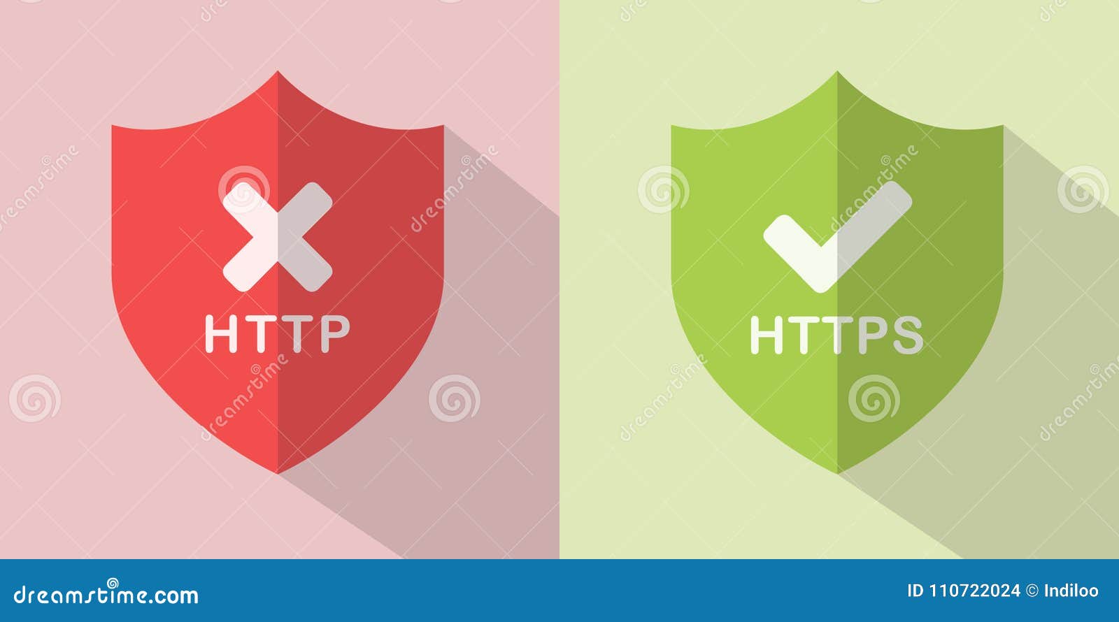 Http And Https On Shields Linear Vector Illustration On White ...