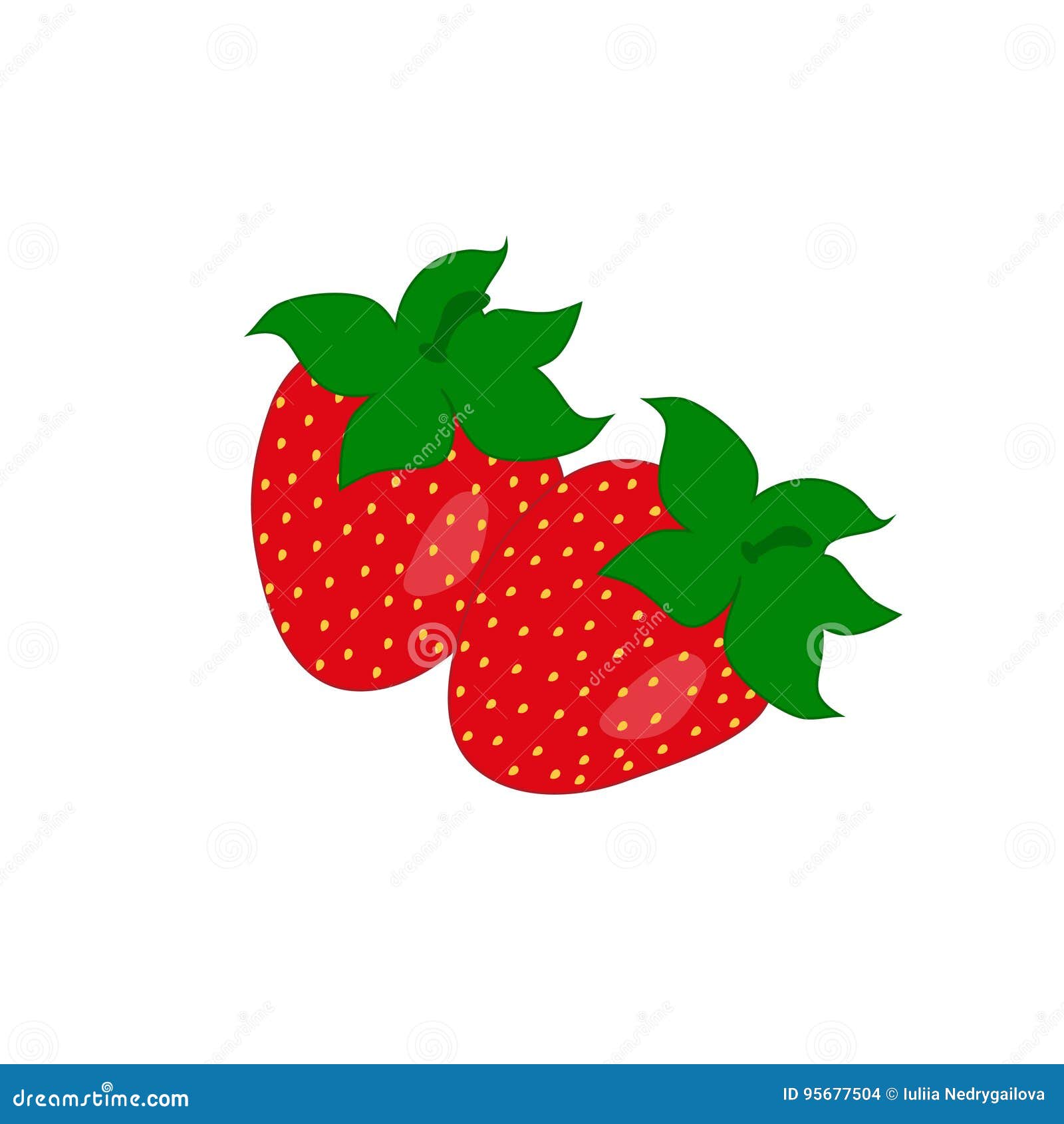 Illustration with Two Strawberry Icon Stock Illustration - Illustration ...