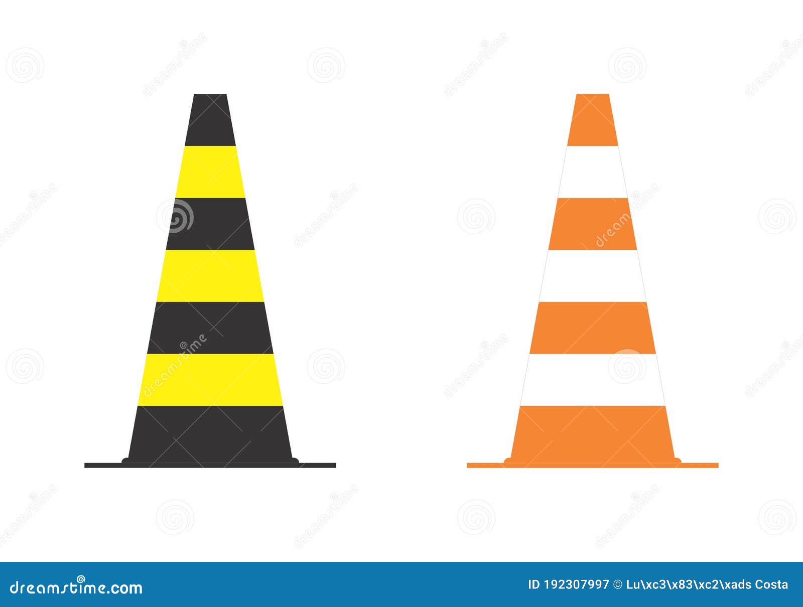 Two traffic cones stock illustration. Illustration of object - 192307997
