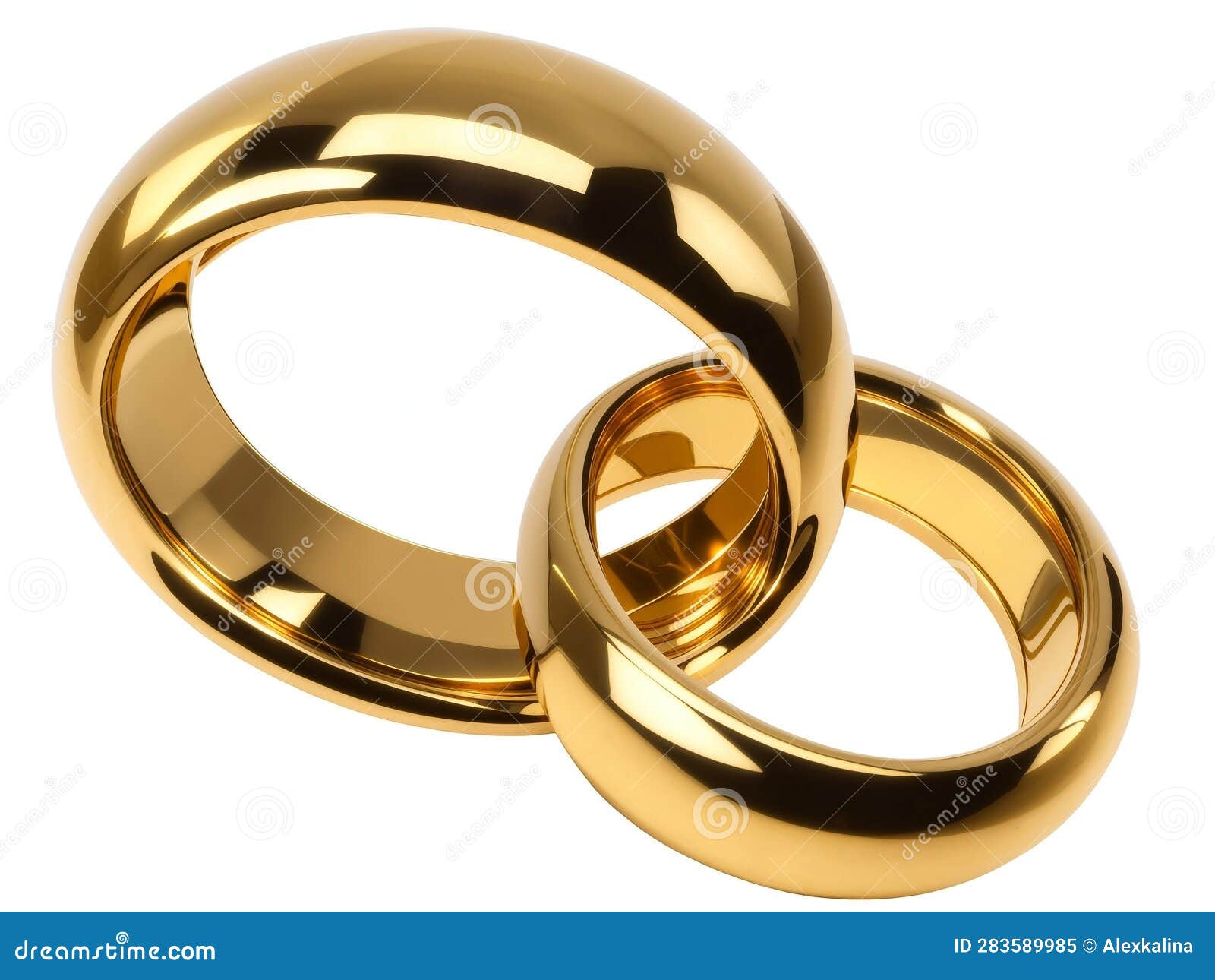 Illustration of Two Wedding Gold Rings Isolated on White Background ...