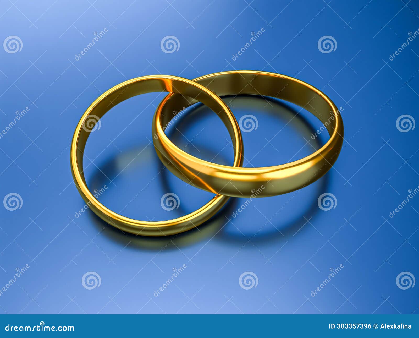 Illustration of Two Wedding Gold Rings. Unity and Love Concept Stock ...