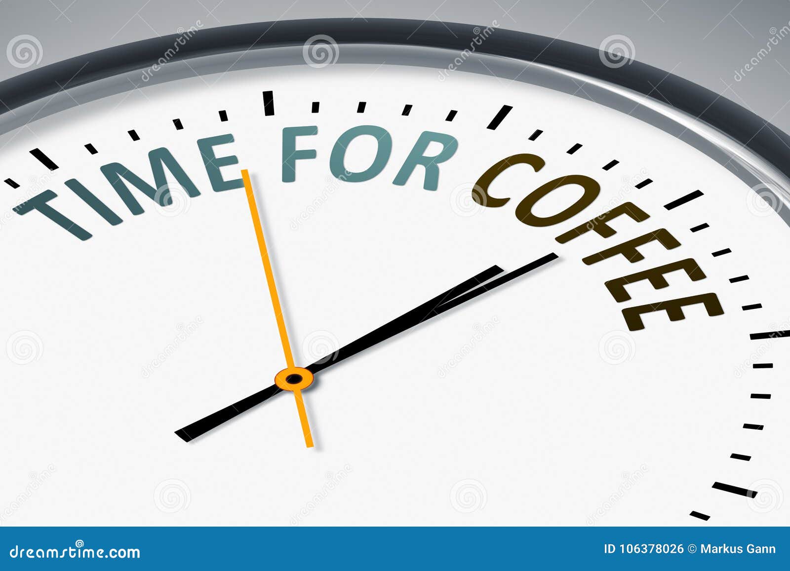 Clock with Text Time for Coffee Stock Illustration - Illustration of ...