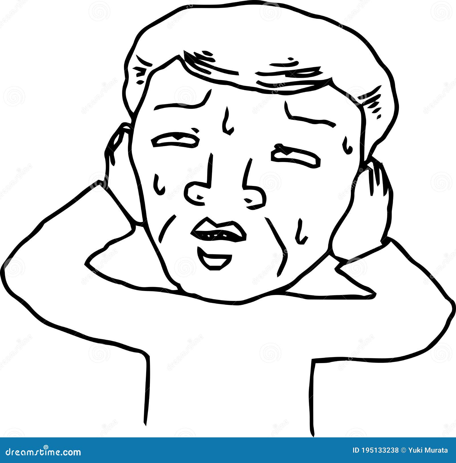 Ugly Fat Man Poses And Facial Expressions Royalty Free Cartoon