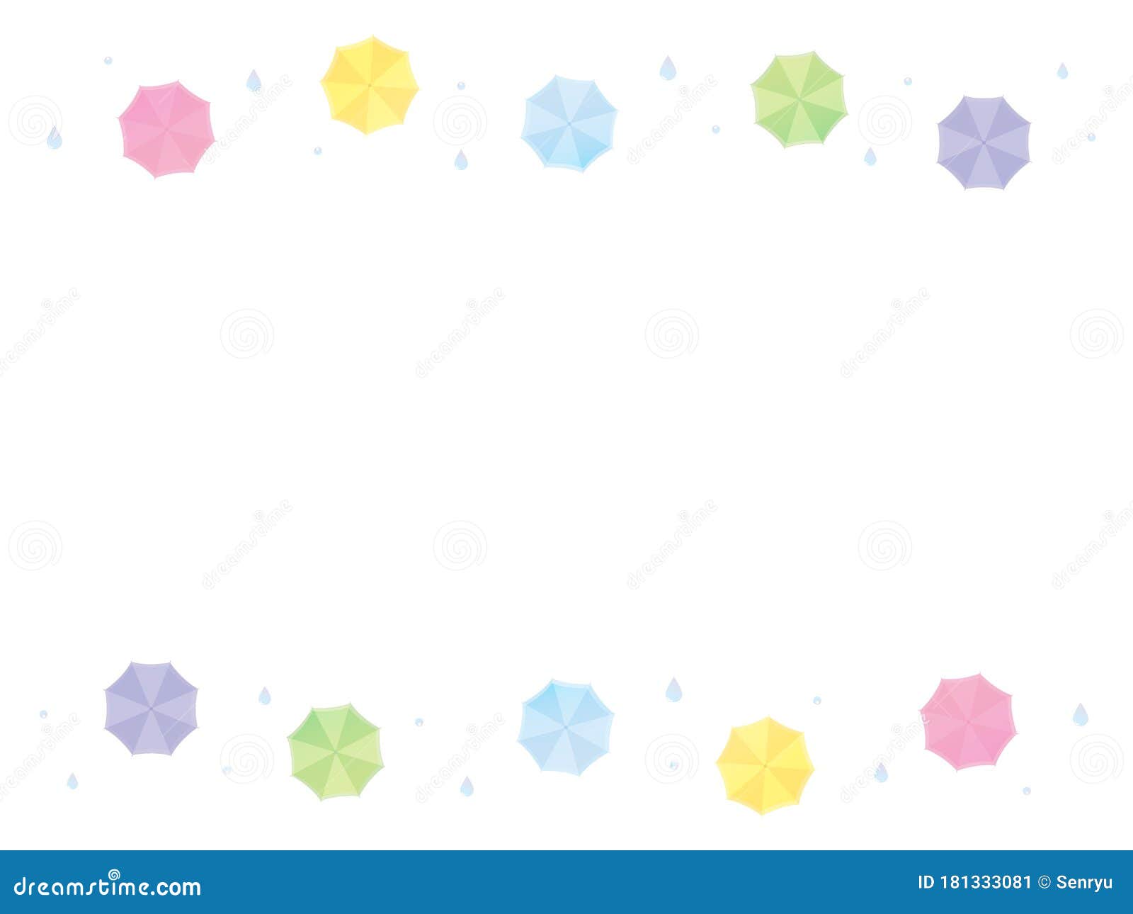 Umbrella Frame Border Seamless Pattern Cartoon Vector | CartoonDealer ...