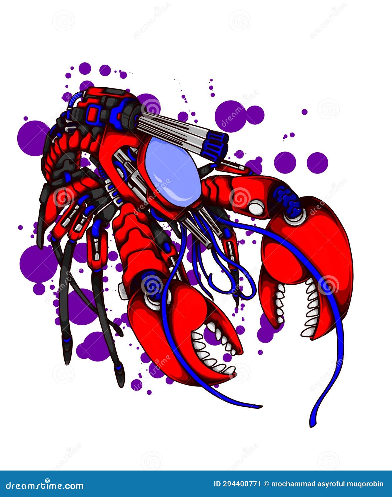 Illustration of a Unique Sea Lobster Robot Design Stock Illustration ...