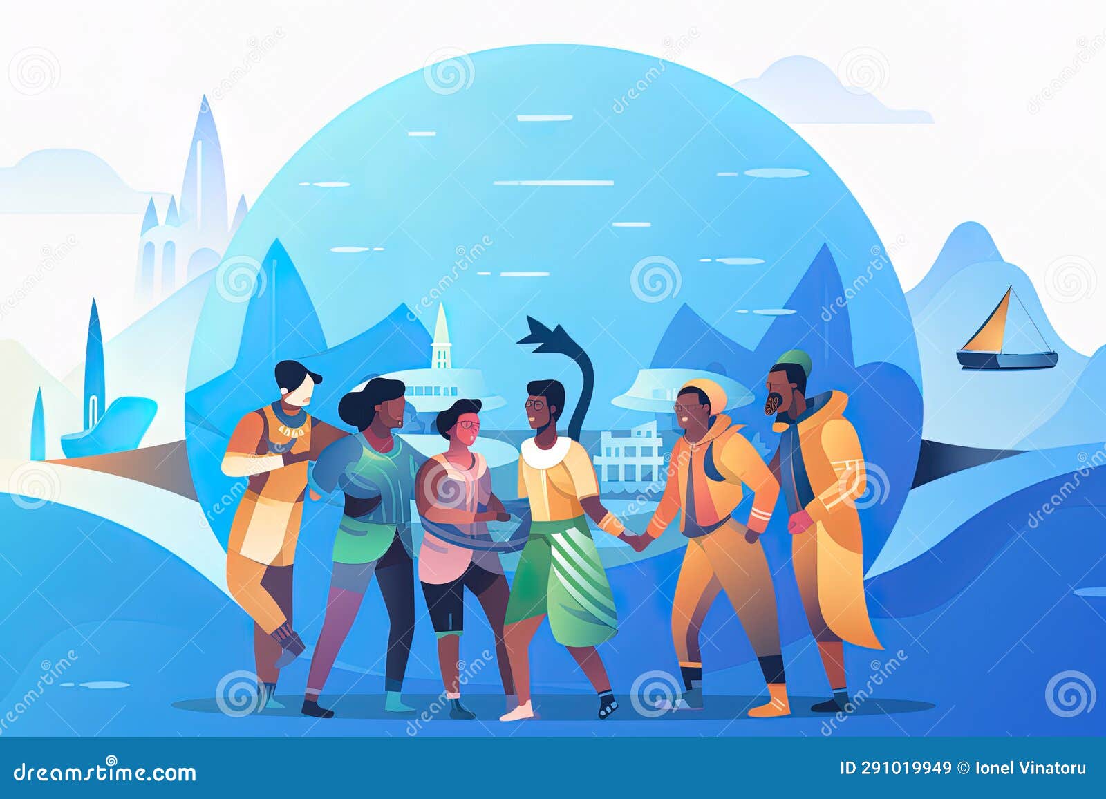 Illustration of Unity and Teamwork Transcend Differences. Unity ...