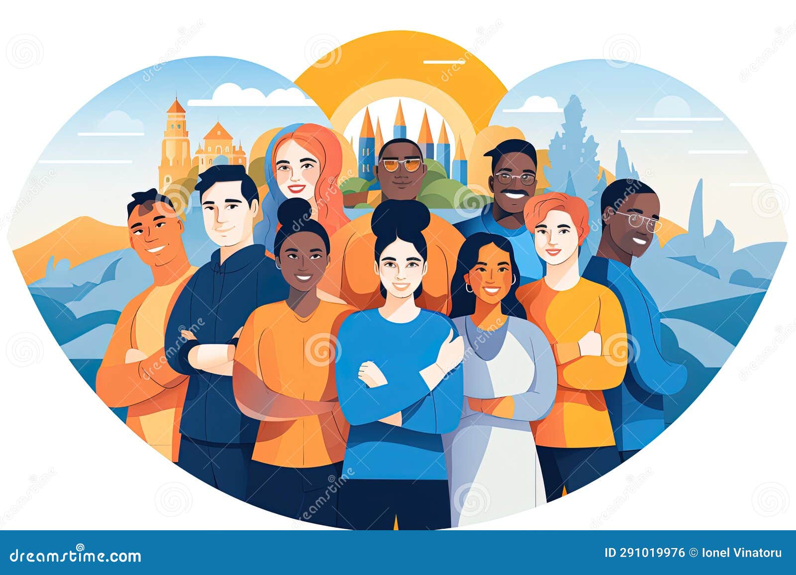 Illustration of Unity and Teamwork Transcend Differences. Unity ...