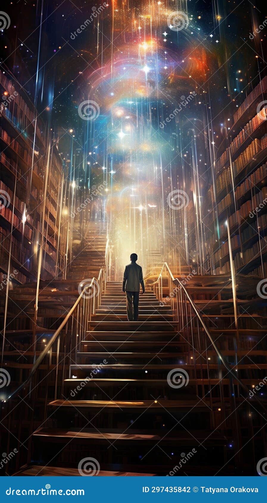 Illustration. Universal Library Akashic Chronicles, Vertical Background ...