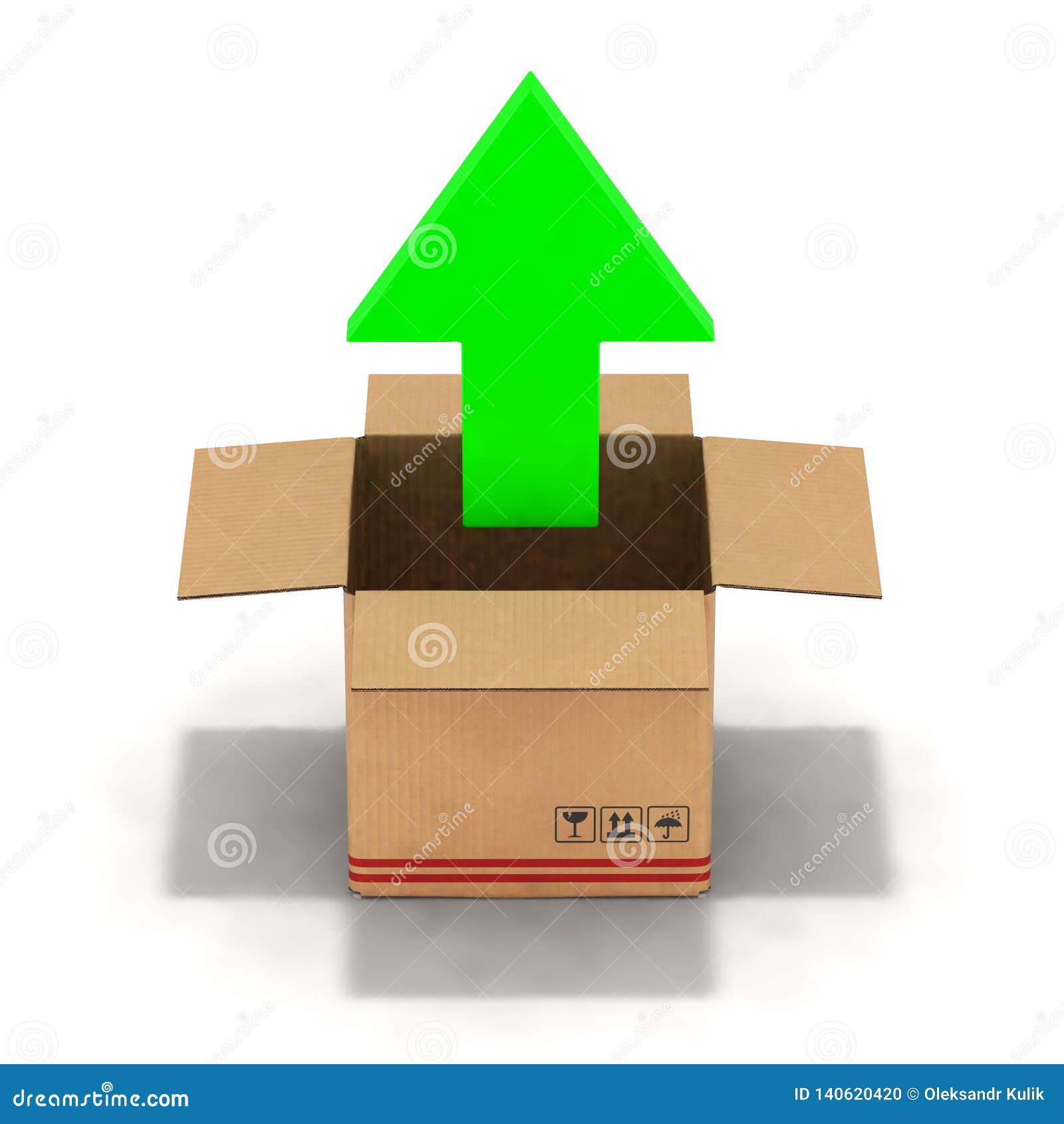Illustration Unpacking Cardboard Box 3d Stock Illustration ...