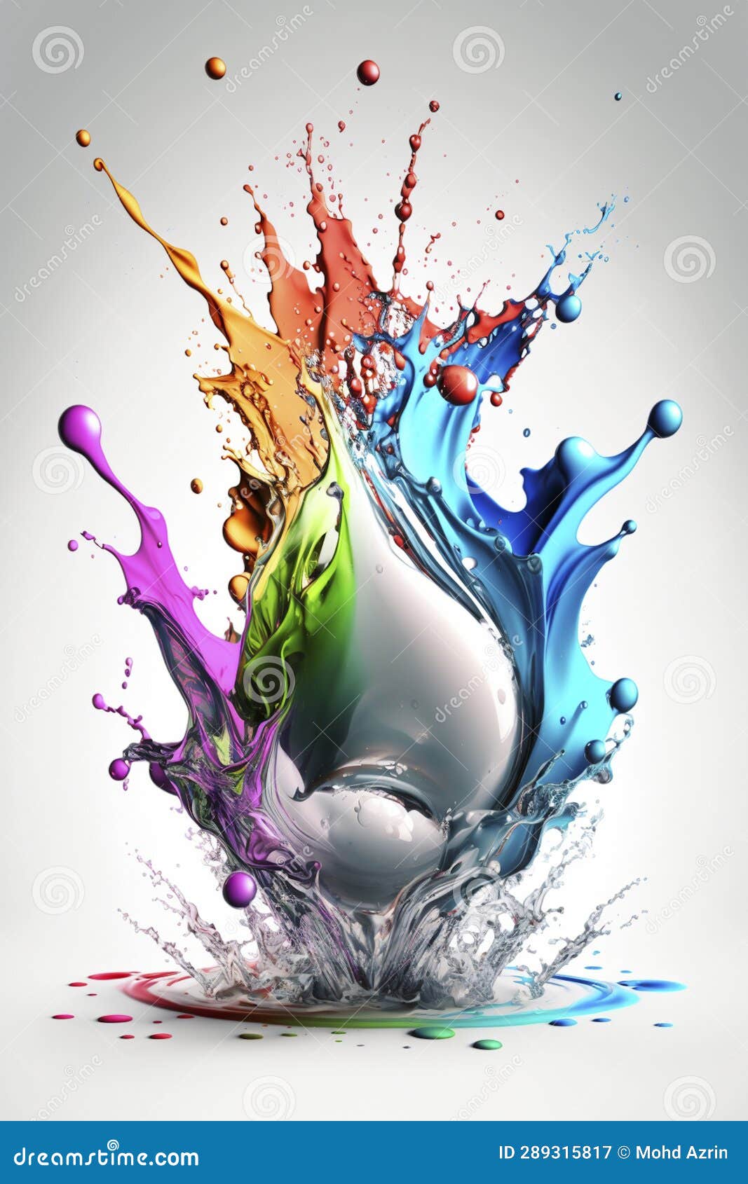 Illustration of a Unreal Engine Water Splash with Colorful on a White ...