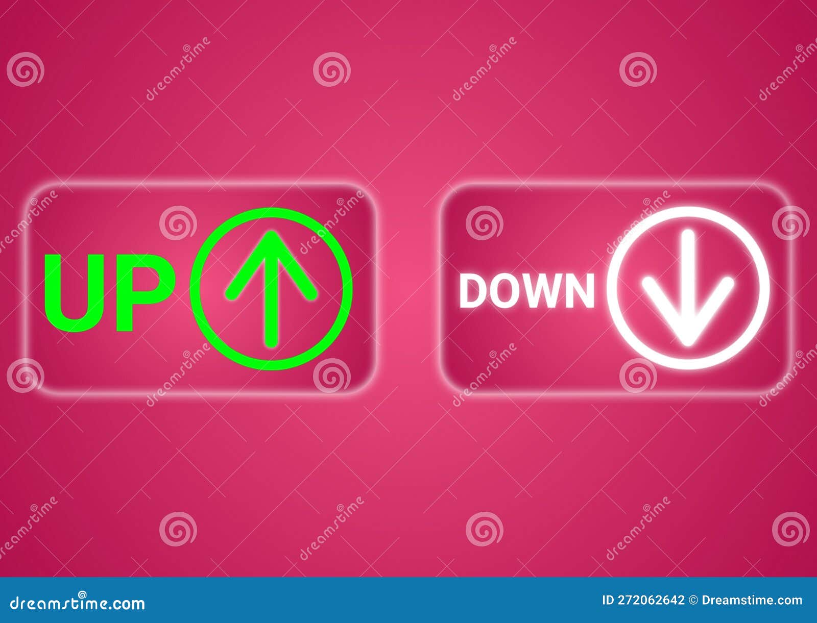 Illustration of Up and Down Button on a Pink Background Stock ...