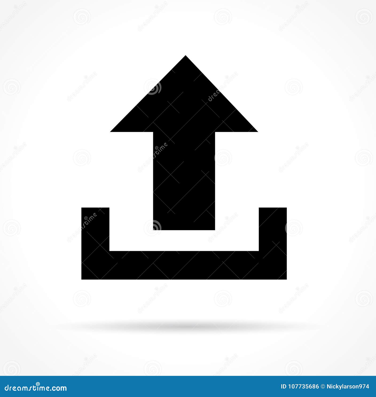 Upload Icon on White Background Stock Vector - Illustration of cloud ...