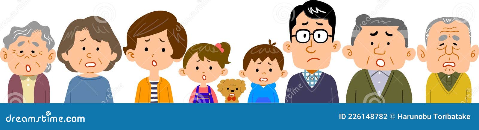 Troubled Family Running In Circle, Vector Cartoon Stick Figure ...