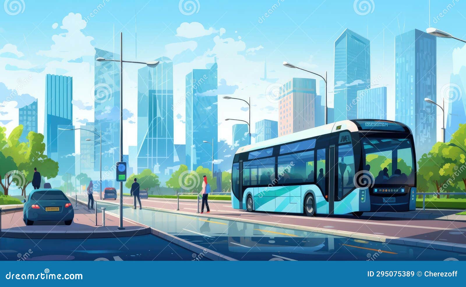 Illustration of the Urban Transport of the Future Stock Illustration ...