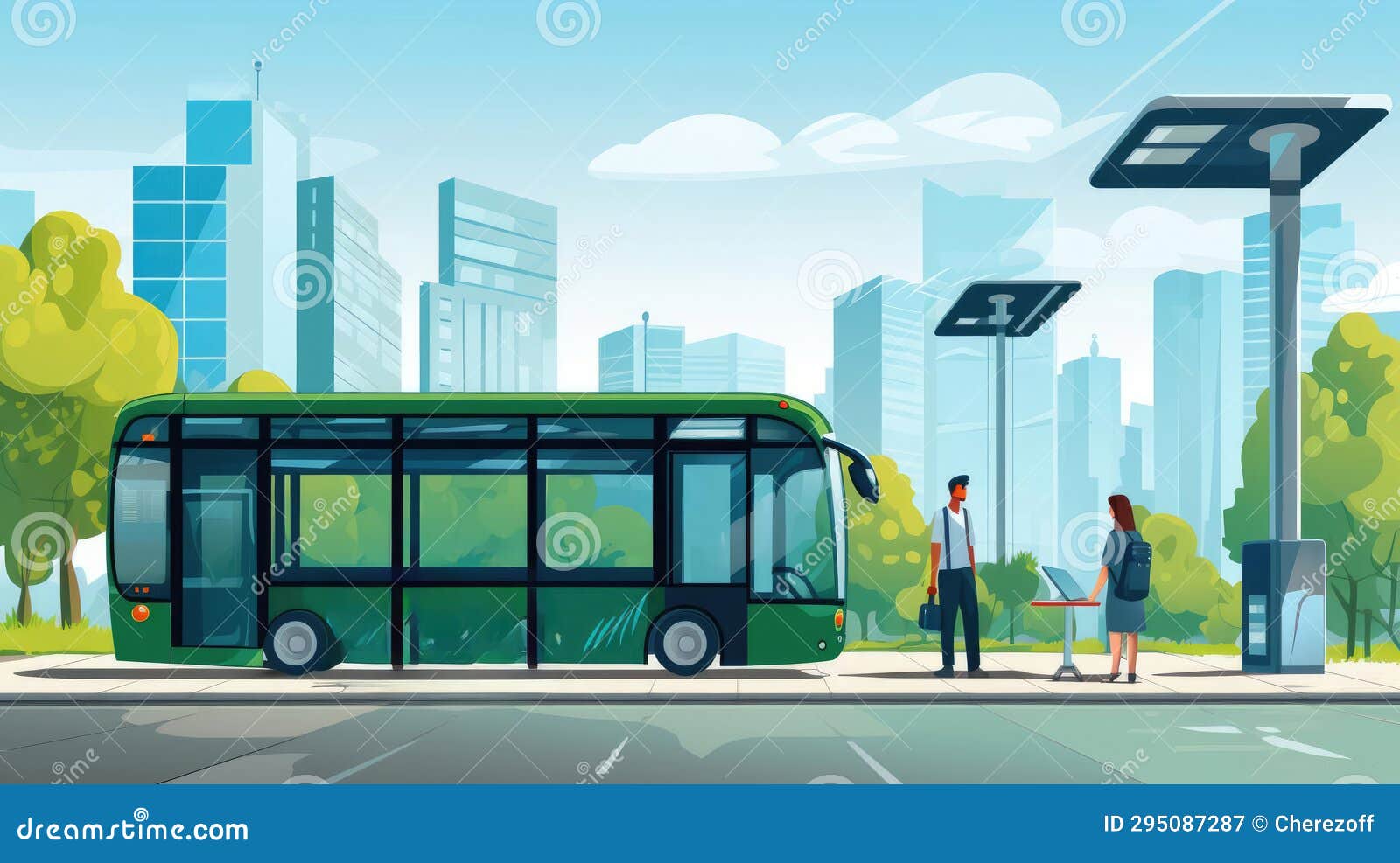 Illustration of the Urban Transport of the Future Stock Illustration ...