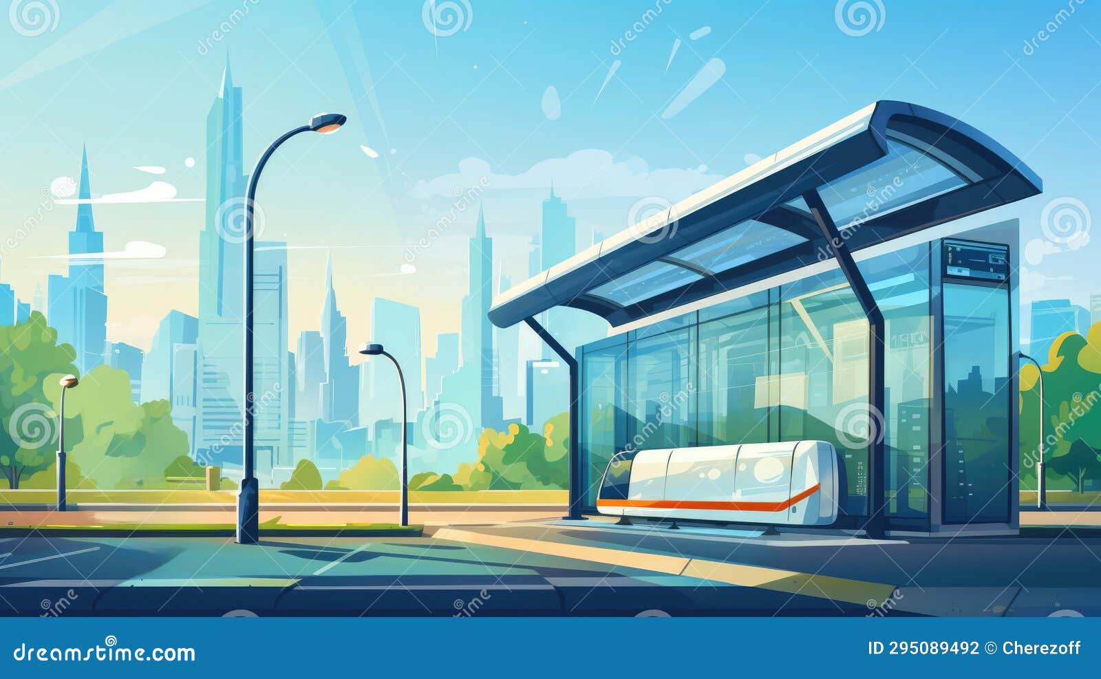 Illustration of the Urban Transport of the Future Stock Illustration ...