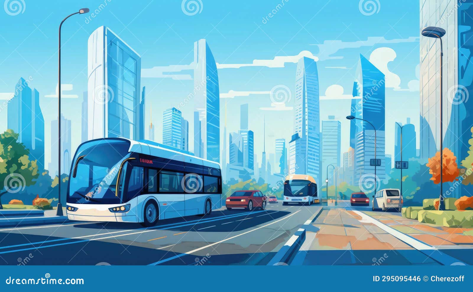 Illustration of the Urban Transport of the Future Stock Illustration ...