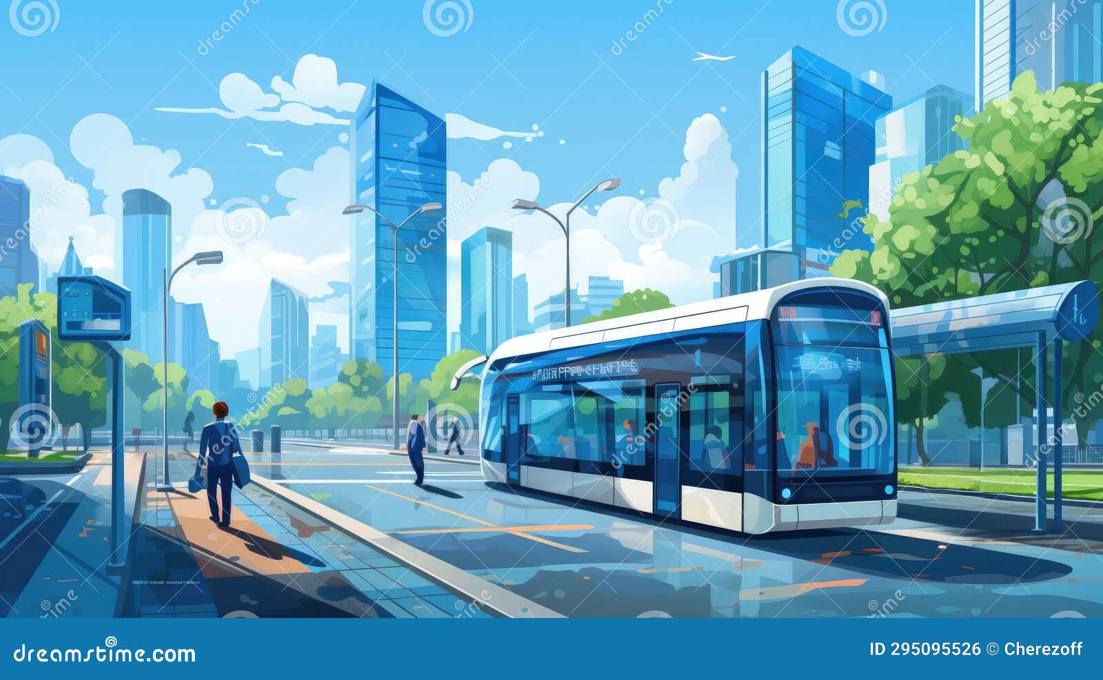 Illustration of the Urban Transport of the Future Stock Illustration ...