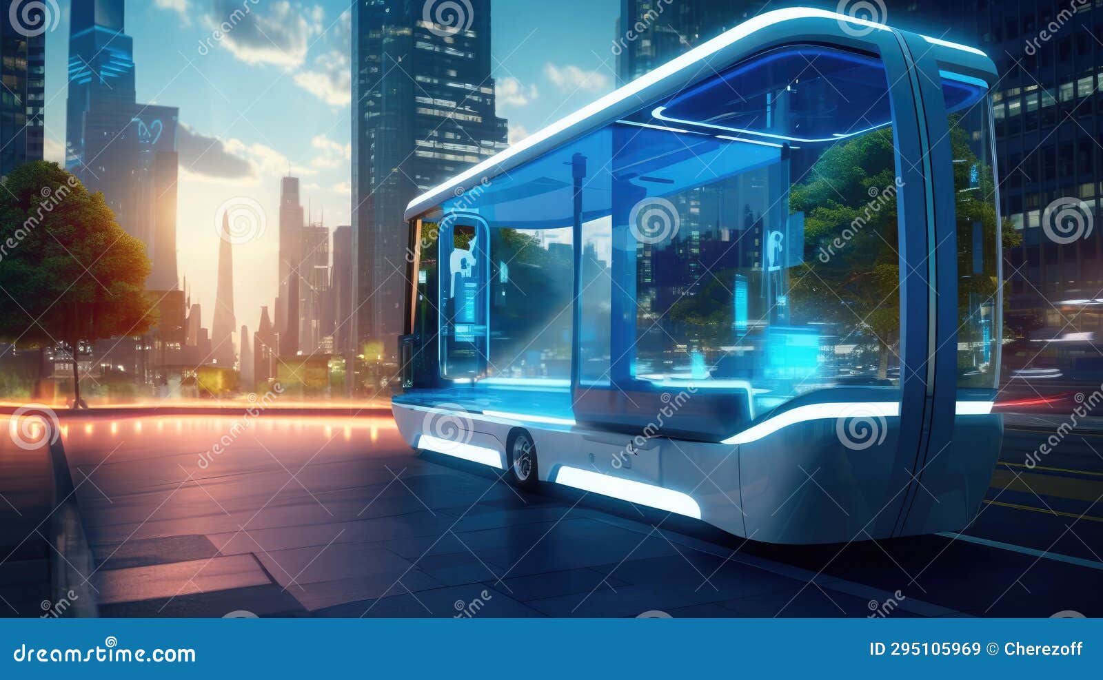 Illustration of the Urban Transport of the Future Stock Image - Image ...