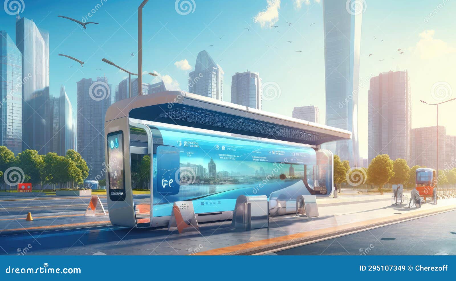 Illustration of the Urban Transport of the Future Stock Image - Image ...
