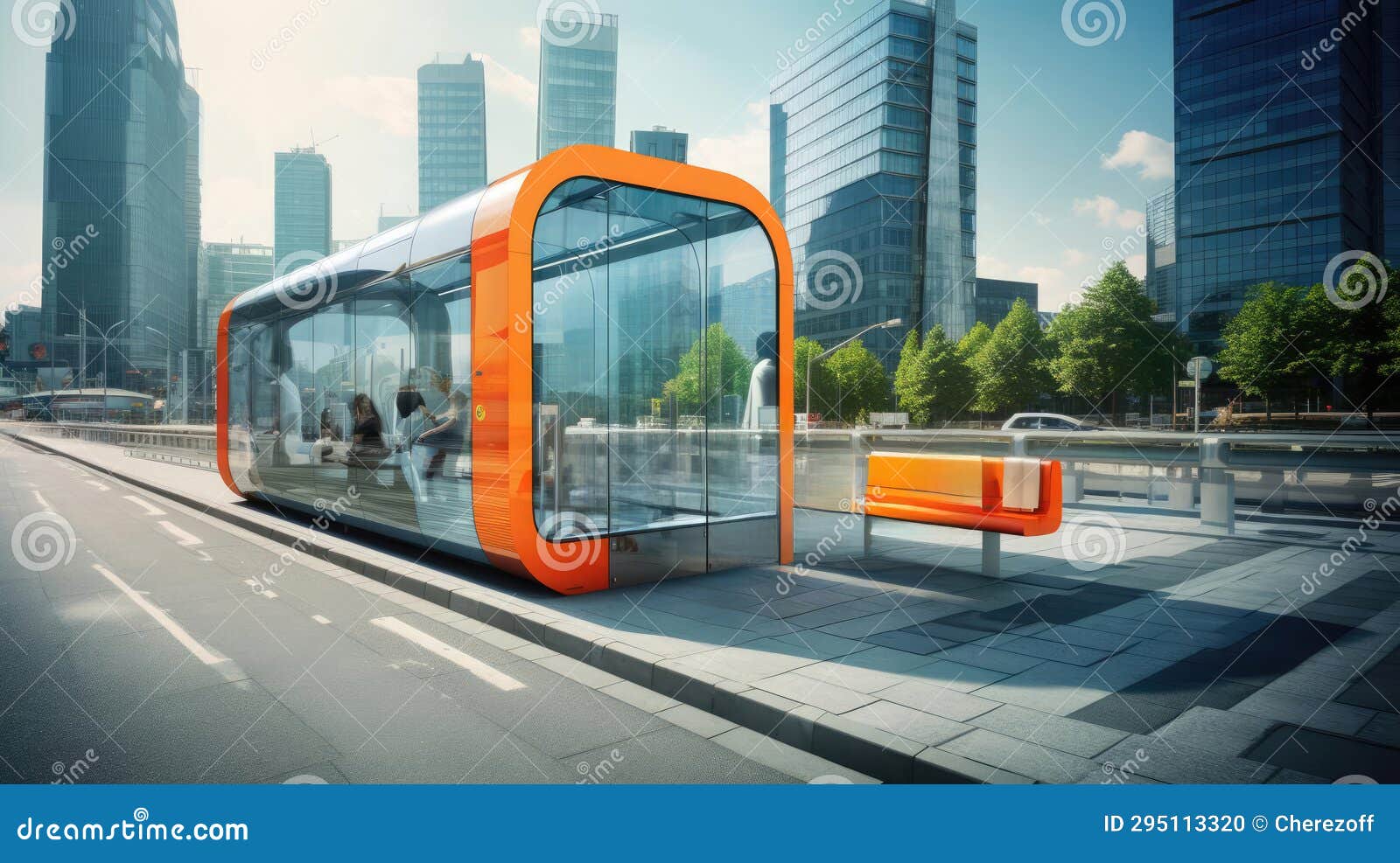 Illustration of the Urban Transport of the Future Stock Photo - Image ...