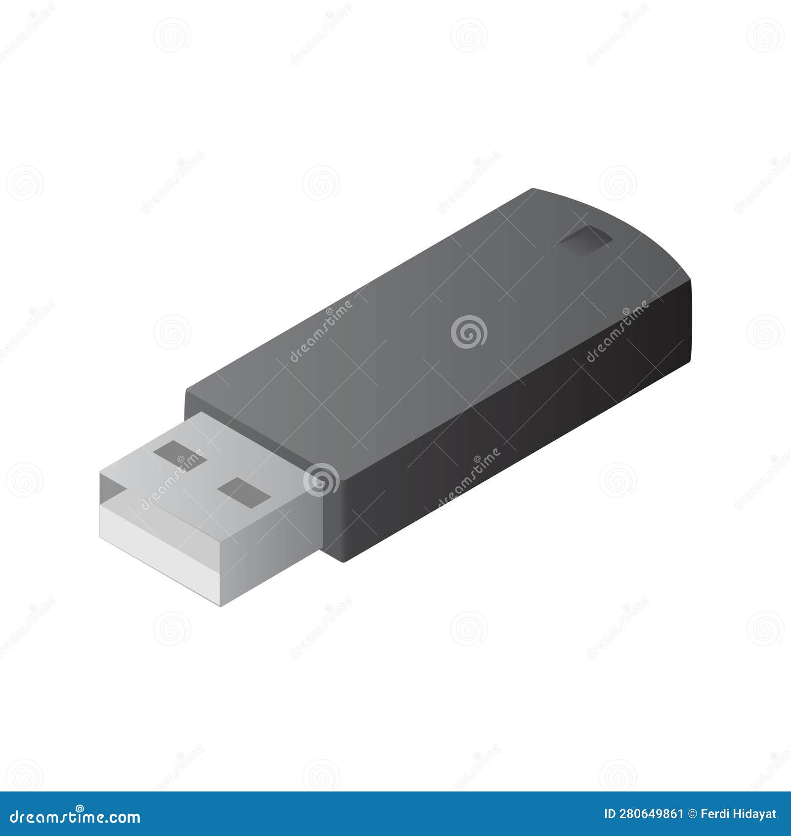 Illustration of a Usb Drive in Isometric Design Stock Vector ...