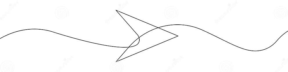 Arrow, Cursor Sign Line Continuous Drawing Vector. One Line Arrow ...