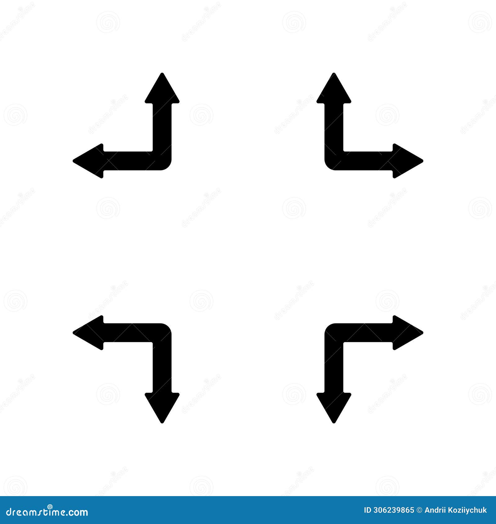 Arrows Black Four Directions. Stretch Icon Vector Icon. Zoom Arrows ...