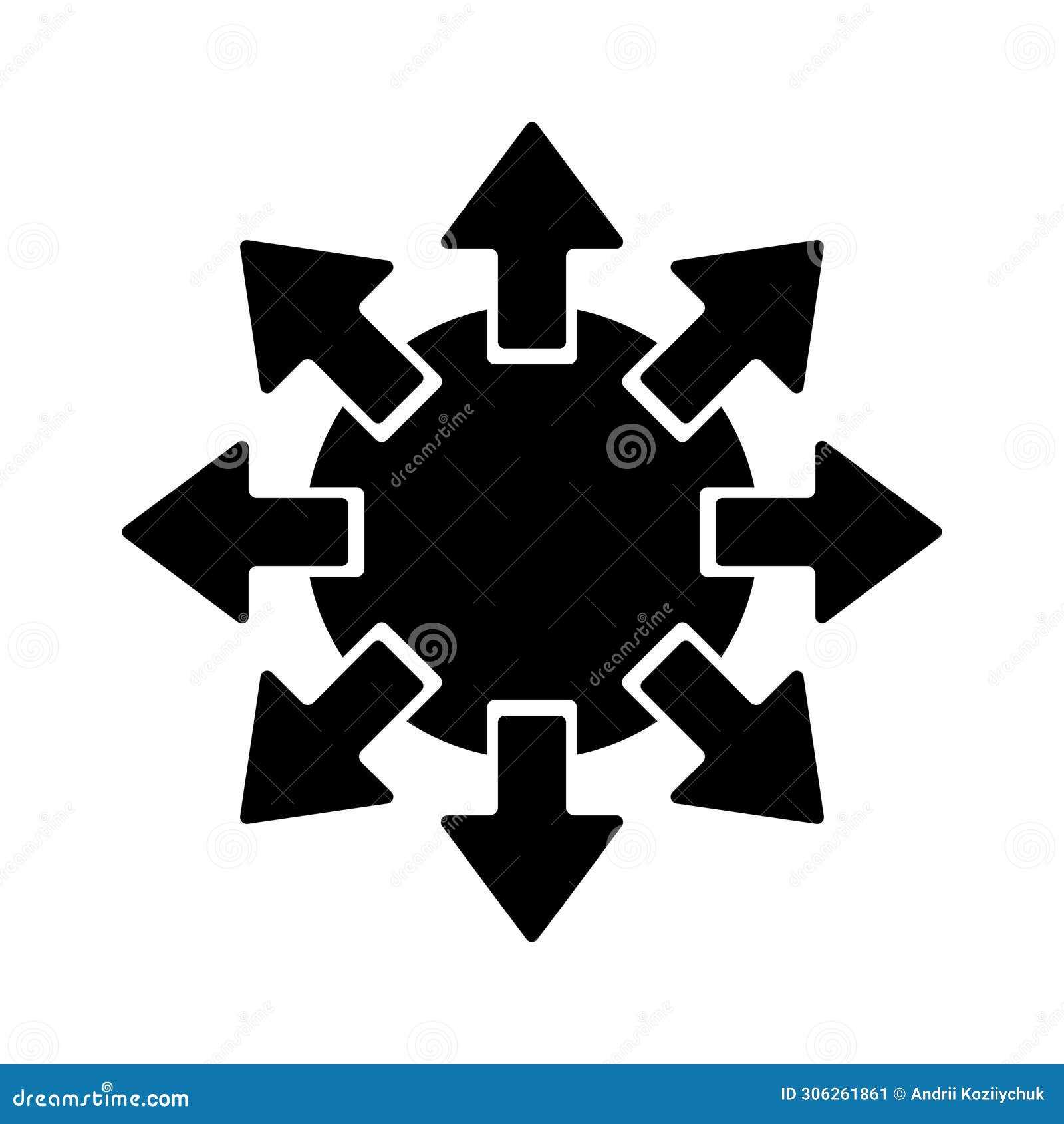 Arrows Branching Icon. Vector Icon of Branching Arrows in a Circle ...