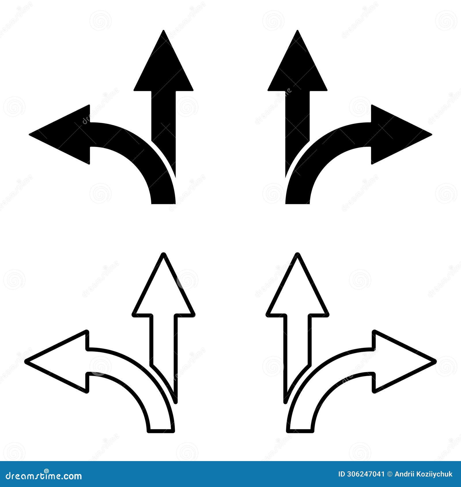 Arrows Left and Right Icons. Set of Vector Arrows Pointing Left and ...
