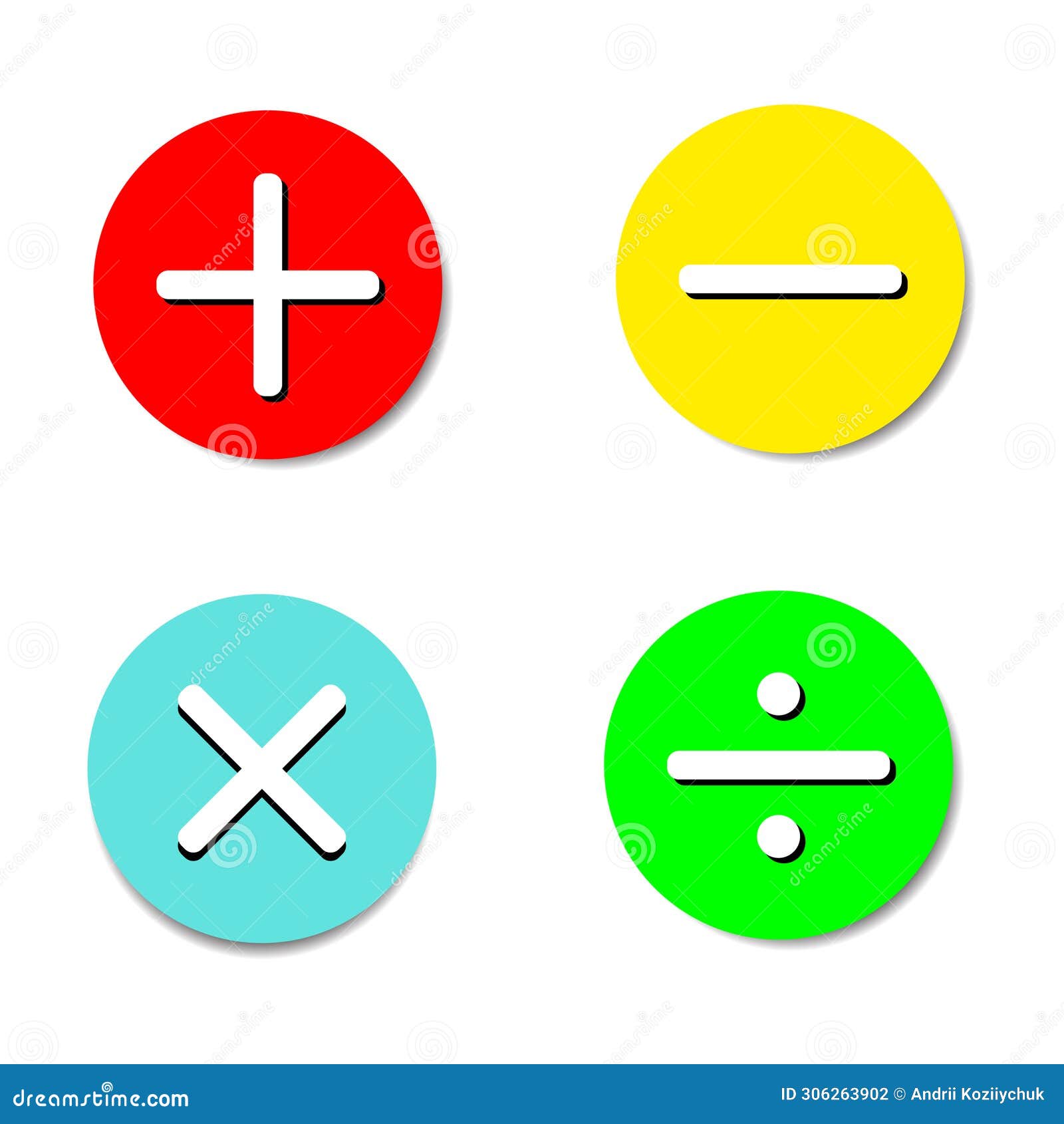 Basic Mathematical Symbols on White Background Stock Illustration ...