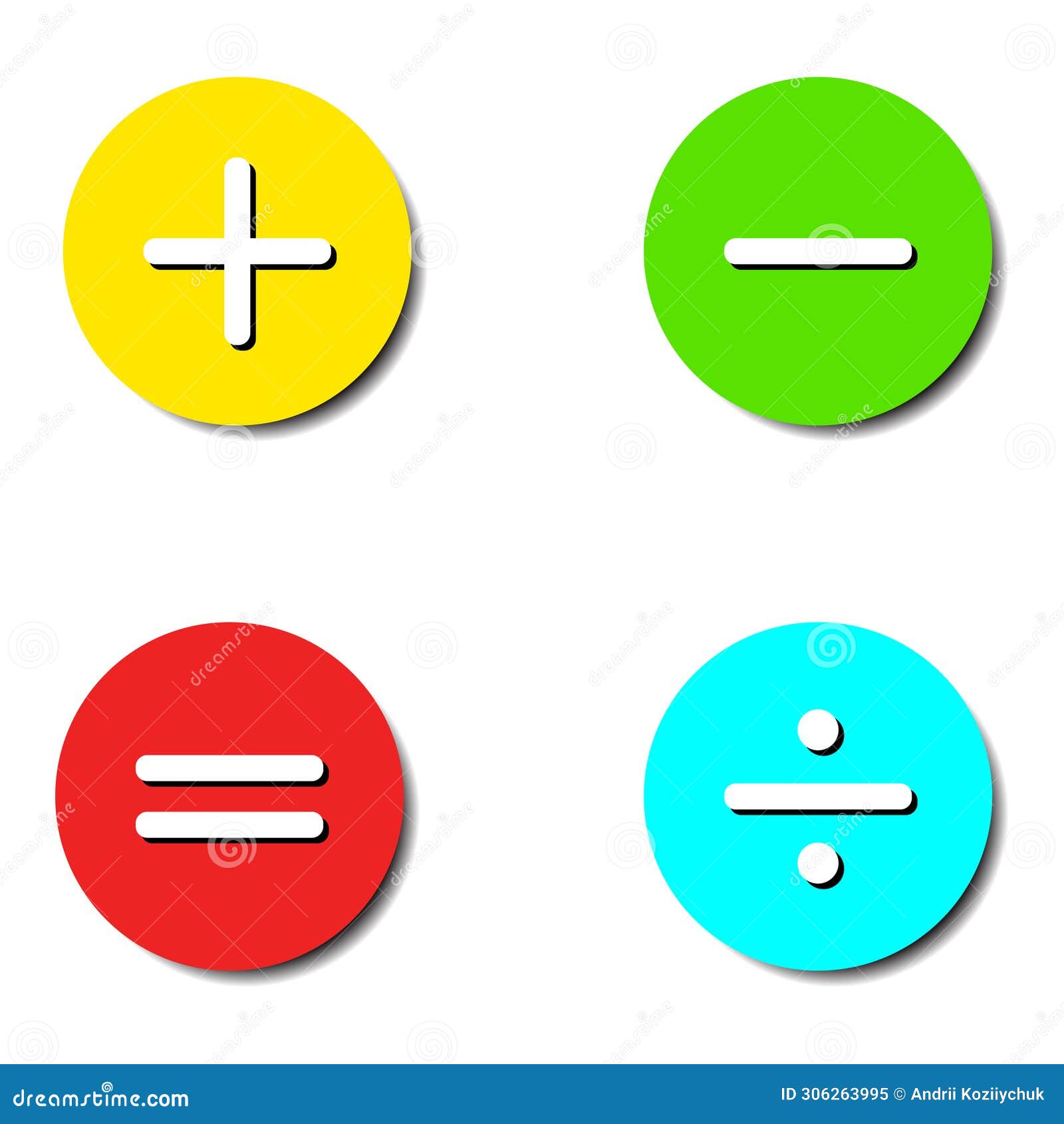 Basic Mathematical Symbols on White Background Stock Illustration ...