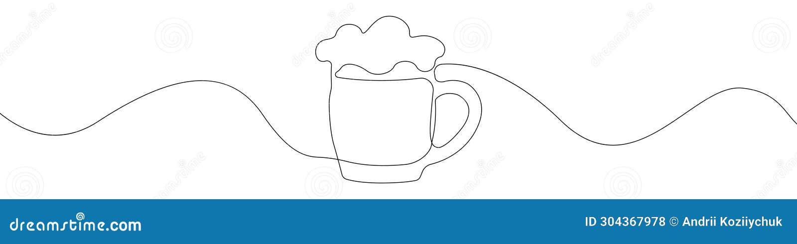 Beer Icon Line Continuous Drawing Vector. One Line Pint Icon Vector ...