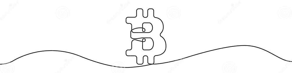Bitcoin Line Continuous Drawing Vector. One Line Bitcoin Vector ...