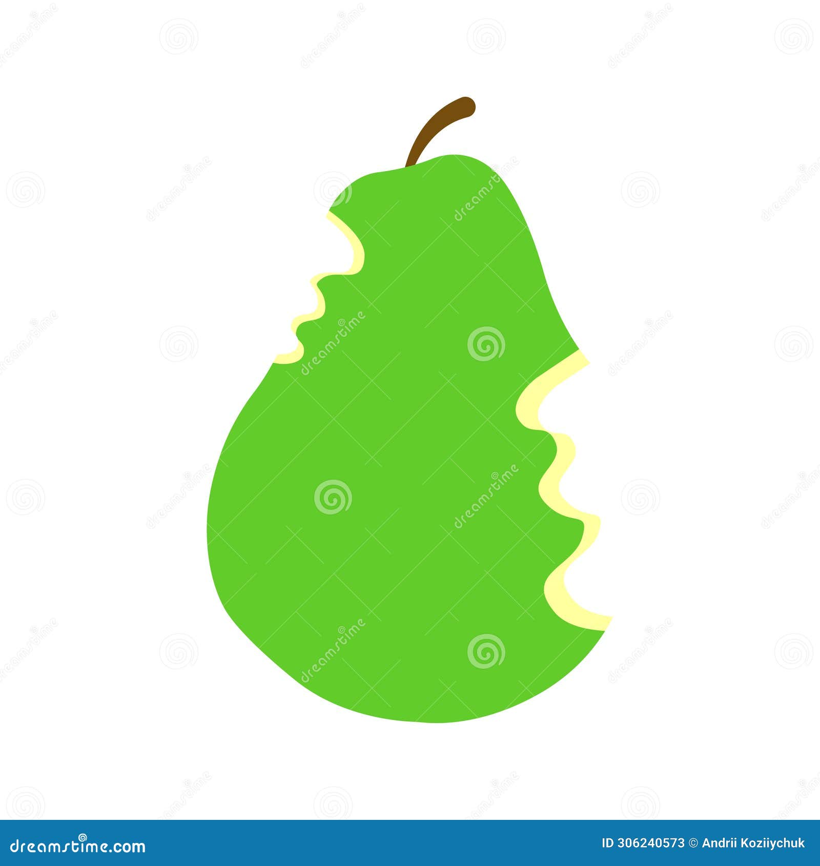Bitten Pear Vector Icon. Bitten Fruit Icon. Ripe Bitten Pear. Vector ...