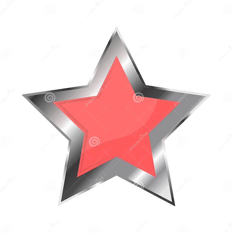 Bright Star Icon. Red Star Vector Icon in Flat Style. Silver Star Icon ...