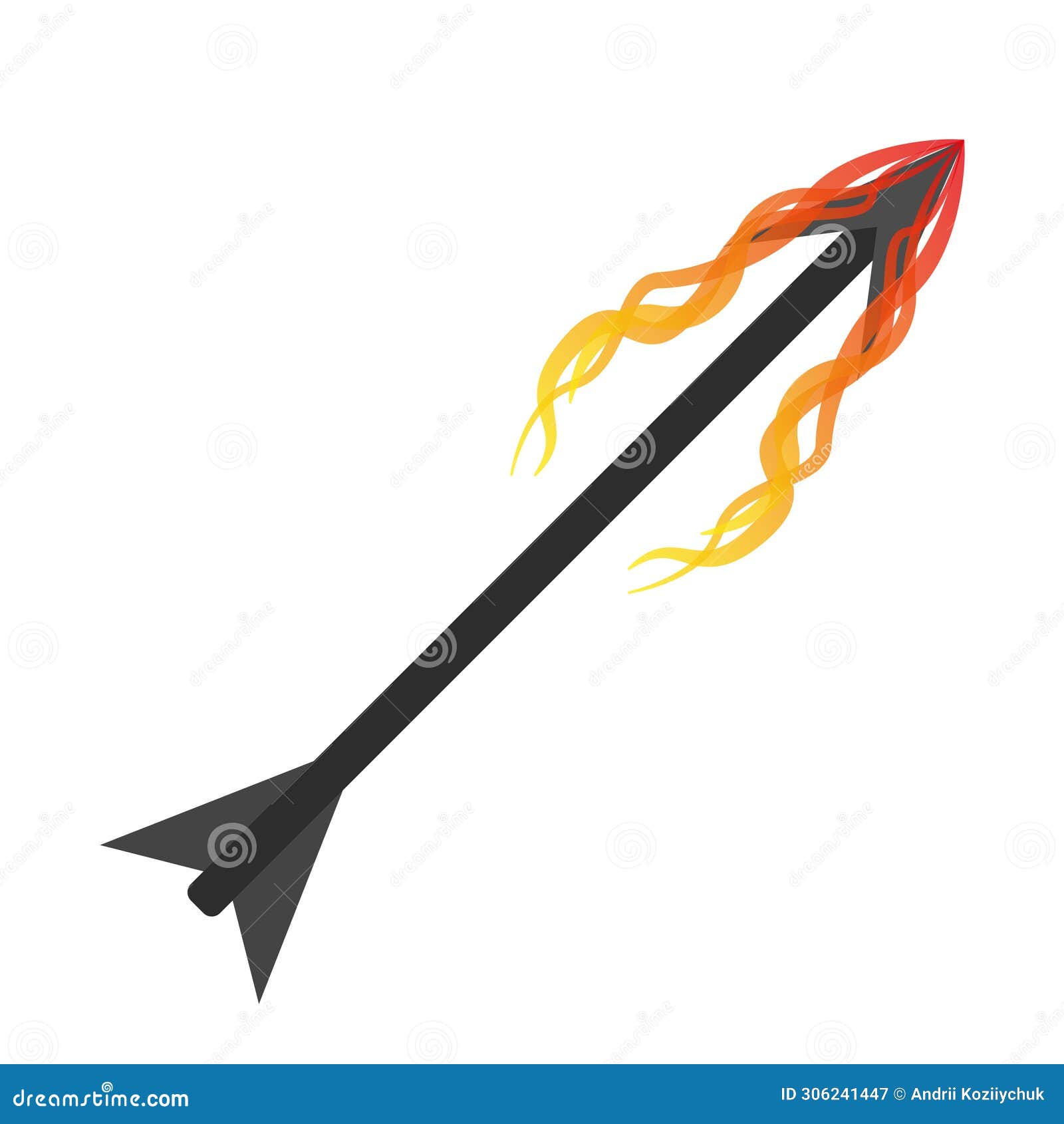 Burning Arrow Style Vector Icon. Vector Illustration. Stock ...