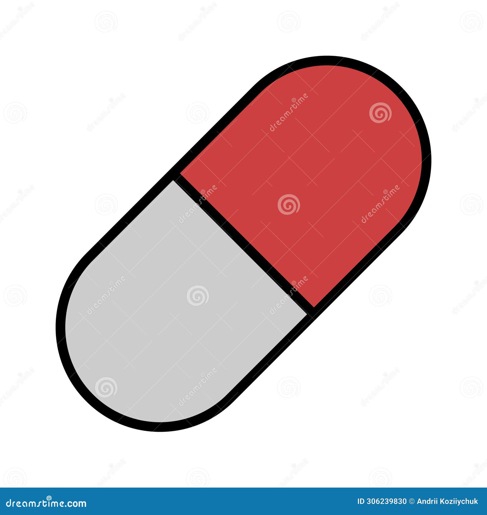 Capsule Vector Icon. Vector Red-gray Capsule. Medication Vector Icon ...