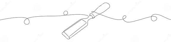 Chisel Line Continuous Drawing Vector. One Line Carpenter S Chisel ...