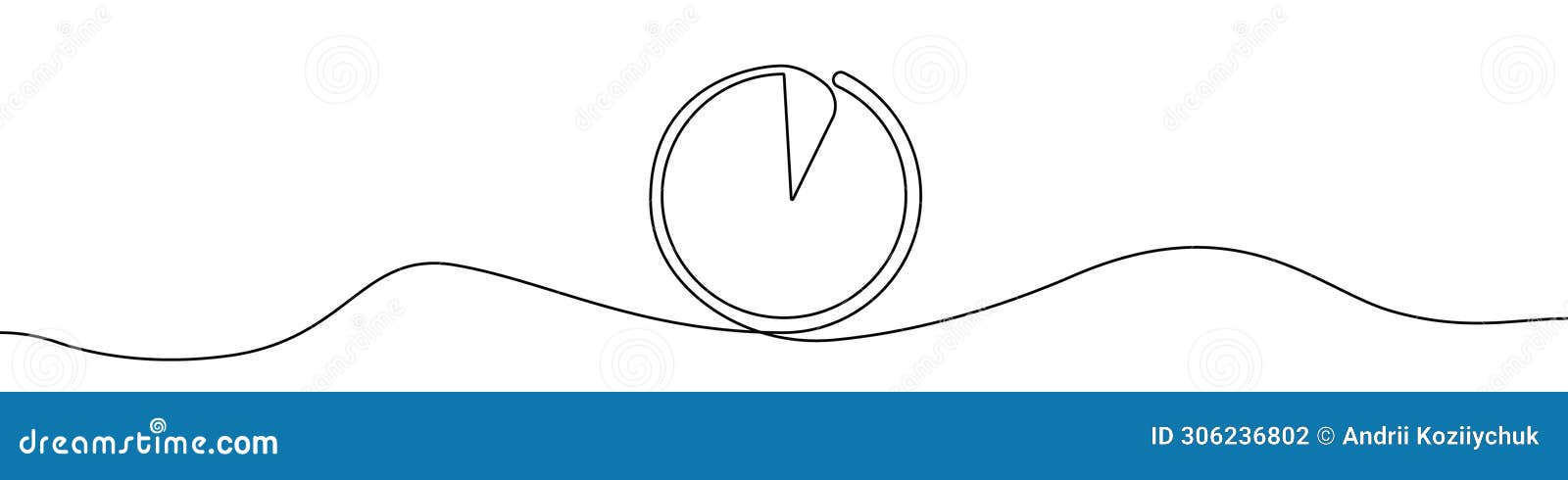 Clock Line Continuous Drawing Vector. One Line Clock Vector Background ...