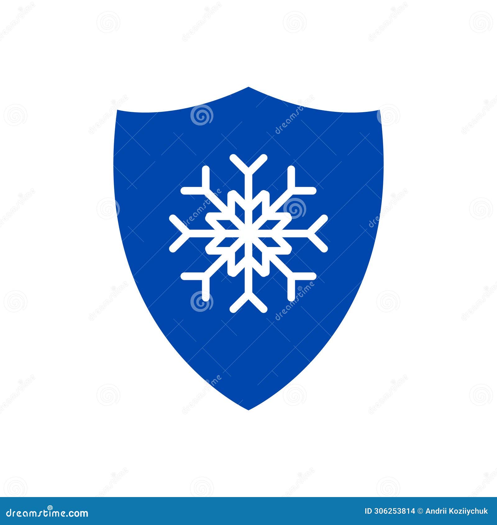 Cold Protection Vector Icon. Shield Icon with Snowflake in Flat Design ...