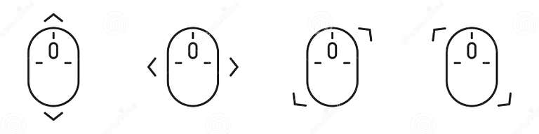 Computer Mouse Icons Vector. Set of Mouse Zoom Vector Icons. Cursor ...