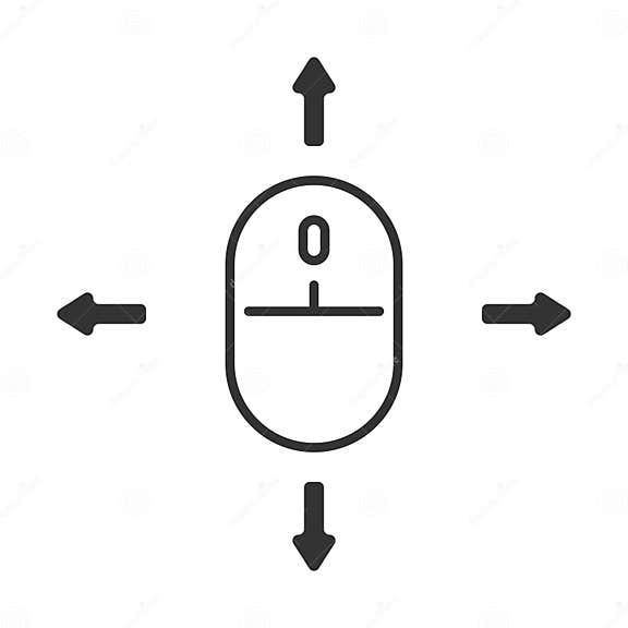 Computer Mouse Vector Icon. Mouse and Arrows Vector. the Direction of ...