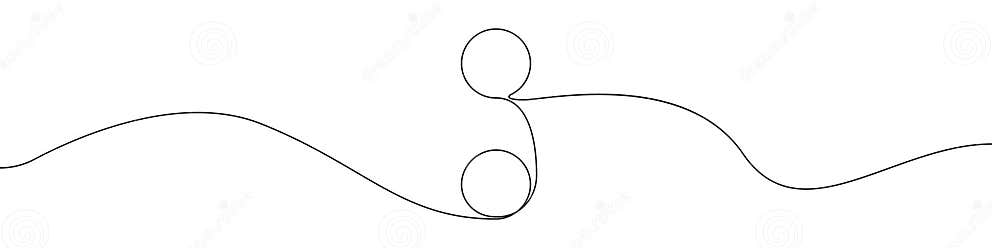 Continuous Single Line Drawing of Two Dots Vector. Colon Punctuation ...