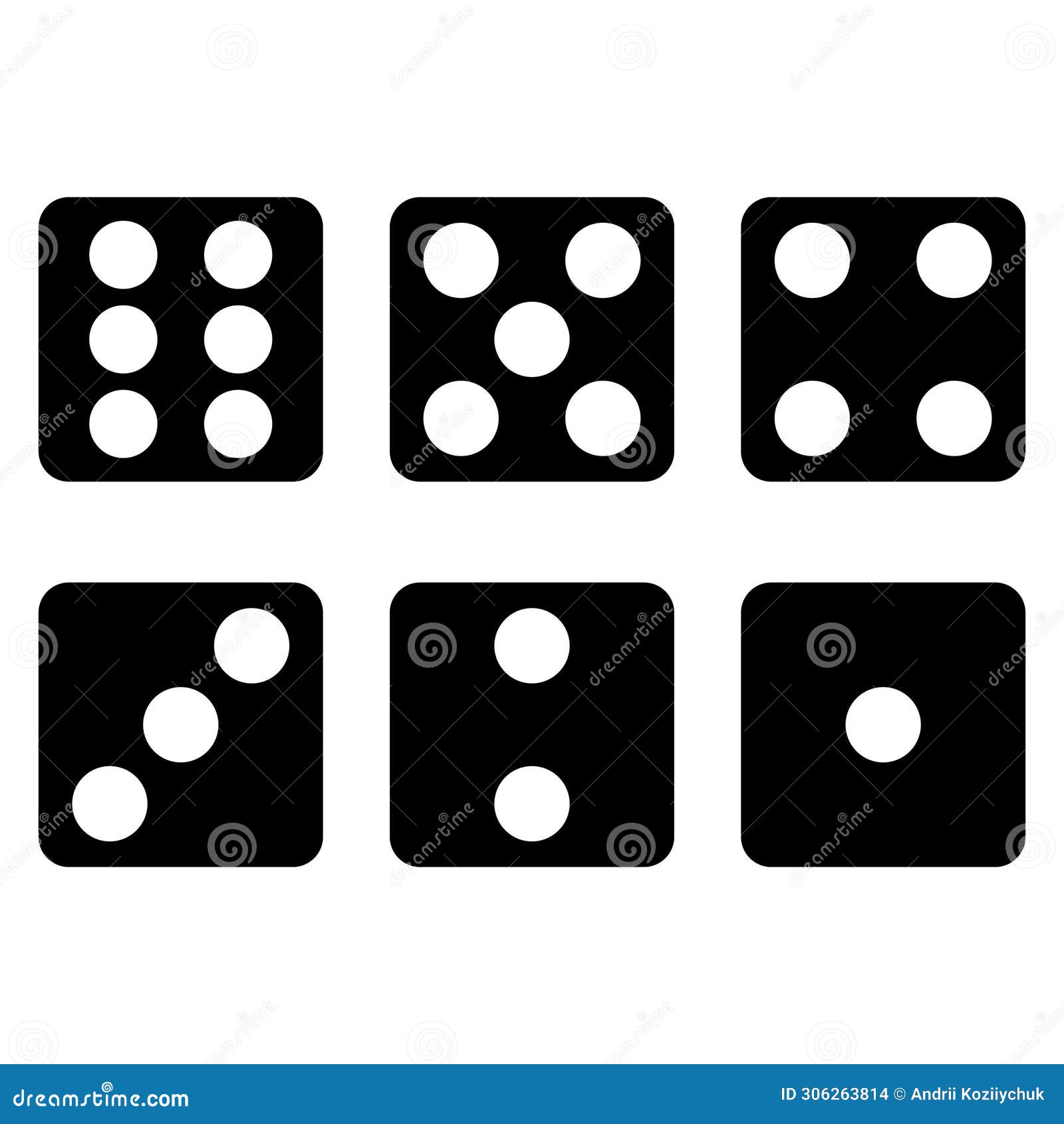 Dice Icons. Vector Dice Icons. Dice Icons Set Isolated on White ...