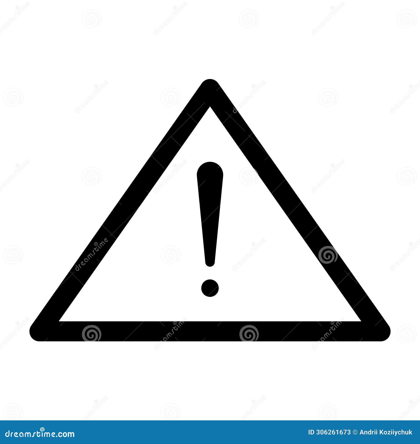 Exclamation Mark Vector Icon. Exclamation Mark in a Triangle on a White ...